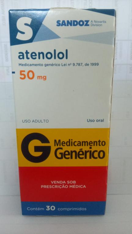ATENOLOL 50MG C/30 COMPRIMIDOS SANDOZ | likemed