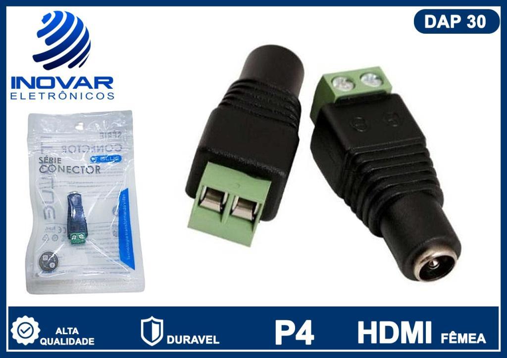 DAP 30 CONECTOR BCN BORNE P4 FEMEA PARA CFTV LE 5504 | inovar