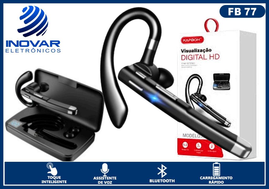 FB 77 FONE DE OUVIDO BLUETOOTH TWS (da carga de emergencia em celular ...