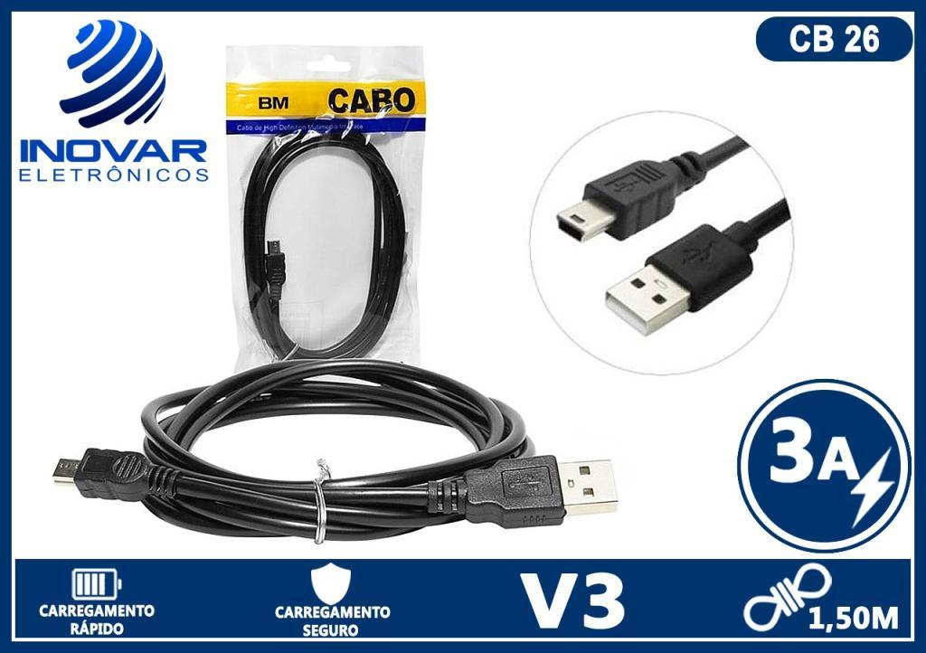 CB 26 CABO PARA CONTROLE PS3 USB/V3 1,5 METROS KAP-V3 | inovar