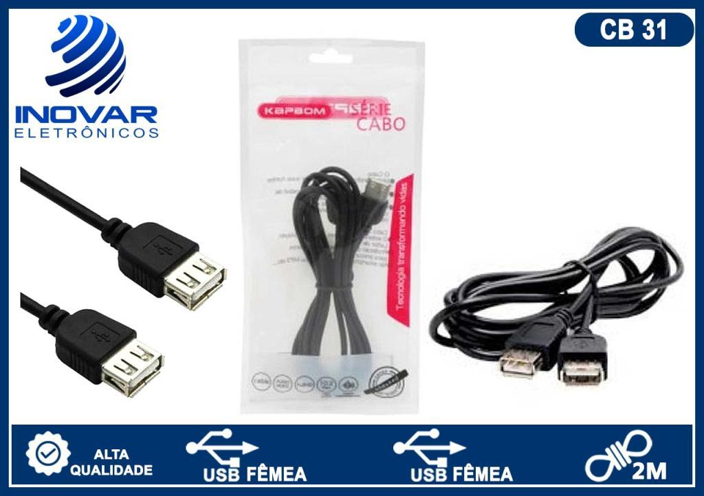 CB 31 CABO USB FEMEA+USB FEMEA 2 METROS KAP-U022 | inovar